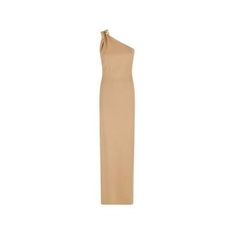 Elisabetta Franchi Femme, Robes, Brun, Taille: 38 FR Robe Longue Asym&eacute;trique Tapis Rouge