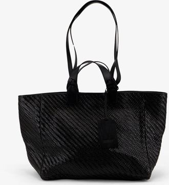 Ibeliv Elmio Medium vegetable leather shoulder bag with woven pattern - IBELIV - gender_Woman