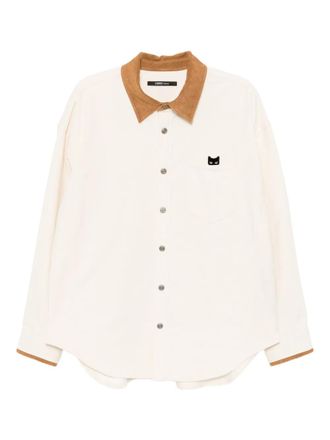 Songzio surchemise en velours côtelé à broderies - Tons neutres