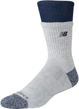 New Balance Unisexe Active Premium Double Welt Crew en Gris/Bleu, Polyester, Taille XL