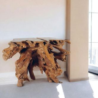 Pier Import Console racine de teck recycl&eacute; arizona