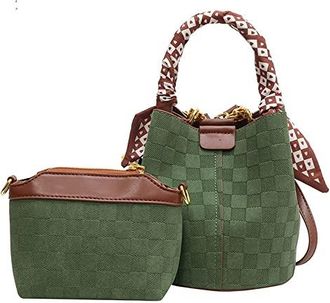 Generic Sac à bandoulière à carreaux pour femme, sac à main et sac à main rétro tendance avec pochettes