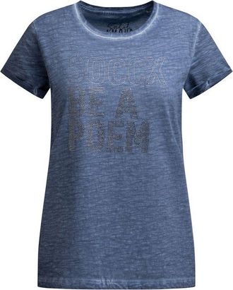 soccx Rundhalsshirt mit fixierten Turn-Up-&Auml;rmeln