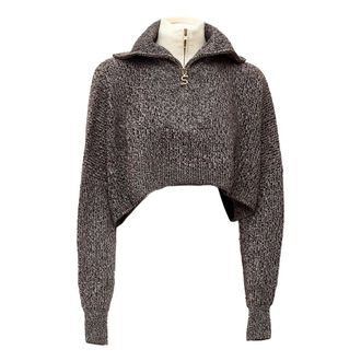 Sportmax Pullover mit doppeltem Stehkragen und Rei&szlig;verschluss - - Knitwear - Damen - Braun - S