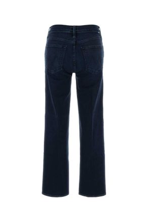Mother Womens Blue Stretch Denim The Mid Rise Rumbler Jeans Blu