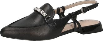 Caprice Damen Slingpumps aus Leder Spitz, Schwarz (Black Metallic), 39 EU