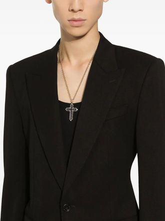Dolce & Gabbana pendentif Cross en or jaune et blanc 18ct serti de saphirs et de diamants