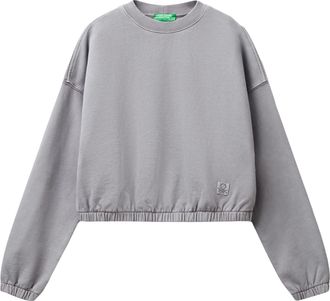Benetton Damen Maglia G/C M/L 39bld109o Sweatshirt ohne Kapuze, grau, S