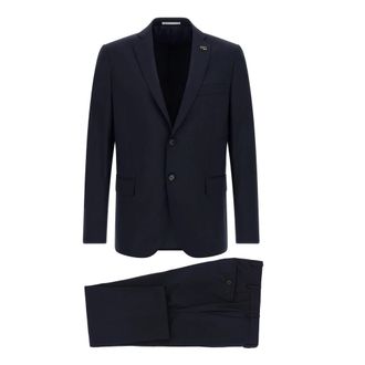 Pal Zileri Anzug aus reiner Schurwolle mit Einreiher - - Suits - Herren - Blau - 3XL