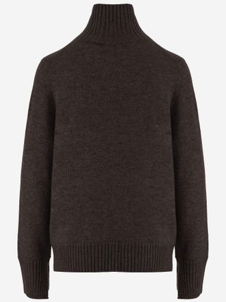Allude Womens Cashmere Sweater Dark Brown