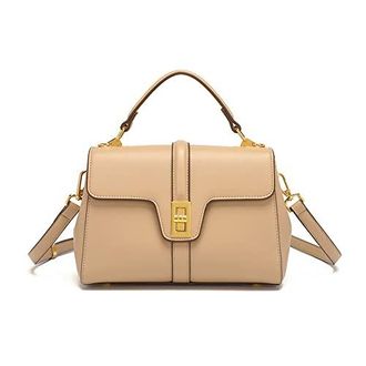 Generic Sac &agrave; bandouli&egrave;re &agrave; rabat en cuir pour femme avec poign&eacute;e sur le dessus, sac &agrave; main tendance et d&eacute;contract&eacute; pour femme, kaki, Medium
