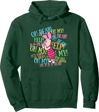 Disney Winnie The Pooh Piglet Scared Quotes Pullover Hoodie