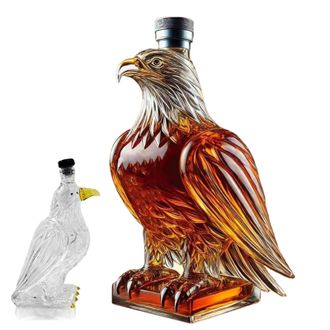 Generico Whiskyflasche in Adlerform: Dekorative Glasflasche, Likördekanter zum Sammeln, Design, Geschenk für Whiskyliebhaber, Hausbar-Dekoration