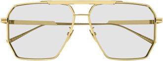 Bottega Veneta Caravan Metall Sonnenbrille - - Accessories - unisex - Gelb - 60 MM