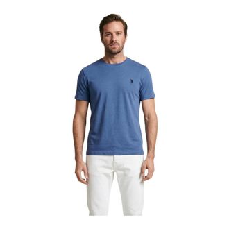 U.S.Polo Association U.s. Polo Assn., Homme, Tops, Bleu, Taille: M T-shirt en coton &agrave; col rond et manches courtes