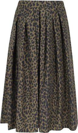 Aspesi Femme, Jupes, Vert, Taille: 36 FR Animalier Midi Skirt