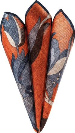 Ascot Herren Einstecktuch orange Woll-Stoff Gemustert