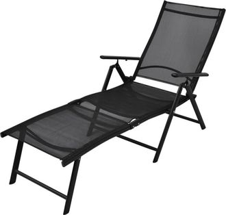 vidaXL Sonnenliege Klappbar Aluminium Schwarz vidaXL