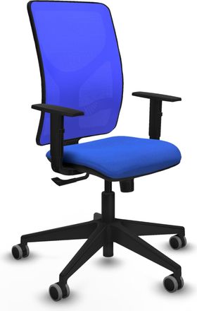 Piqueras y Crespo B&uuml;rostuhl, blau, mit 1D-Armlehnen, h&ouml;henverstellbare Lendenwirbelst&uuml;tze, ausgestattet mit 3 Positionen und Schneideschaum, mit Rollen von 65 mm, Parke