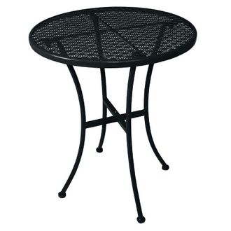 Bolero Ibiza Table Bistro Ronde Noire en Acier Ajour&eacute; 600 mm - Bolero
