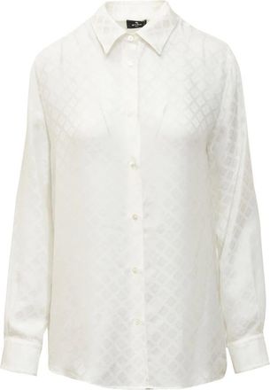 Etro Femme, Blouses et Chemises, Blanc, Taille: 40 FR Silk Jacquard Shirt