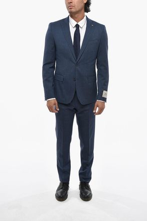 Corneliani CC COLLECTION 2-Knopf-Anzug Aus Schurwolle Mit Zwei R&uuml;ckenschlitzen Klassisches Revers Corneliani