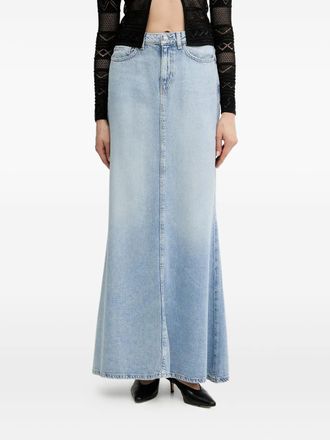 Guess Co jupe évasée en jean à taille haute - Bleu