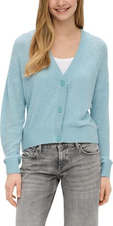 QS by s.Oliver Damen 2143199 Strickjacke, T&uuml;rkis, XL