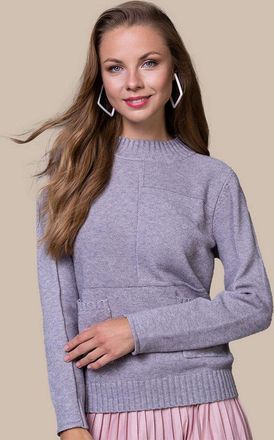 Passioni Strickpullover Stehkragenpullover mit sichtbaren Nähten