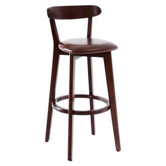 Generic Barhocker, gepolsterter Barhocker aus Holz, K&uuml;chenthekenst&uuml;hle mit niedriger R&uuml;ckenlehne und Fu&szlig;st&uuml;tze, hoher Barhocker/71 cm