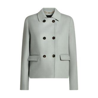 Kiton Reiner Kaschmir Zweireiher-&Uuml;bermantel - - Coats - Damen - Blau - L