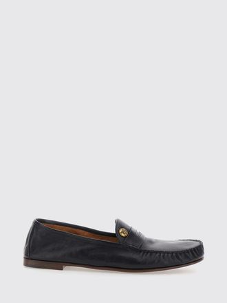 Versace Mocassins Penny en cuir grain&eacute; avec plaque Medusa