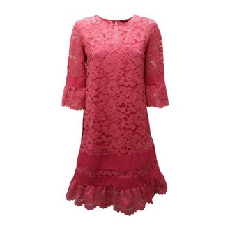 Twinset Spitzenkleid mit Baumwollfutter - - Dresses - Damen - Rosa - M