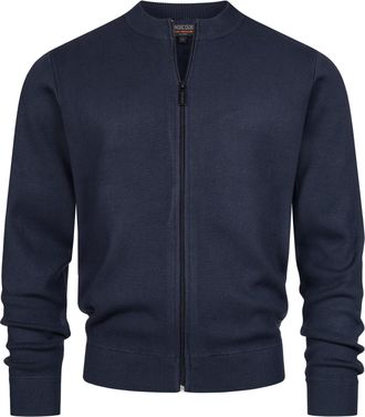 Indicode Herren INLaos Strickjacke mit Rundhalsausschnitt & Reißverschluss | Cardigan für Männer Navy, XXL