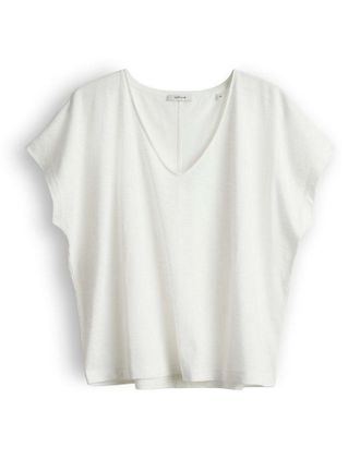 OPUS Kurzarmshirt Sidanki aus weichem Jersey mit dezenter Struktur Der &uuml;berschnittene Arm sorgt f&uuml;r eine relaxte Silhouette