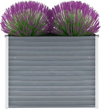 vidaXL Vidaxl - Lit sur&eacute;lev&eacute; de jardin Acier galvanis&eacute; 100x40x77 cm Gris
