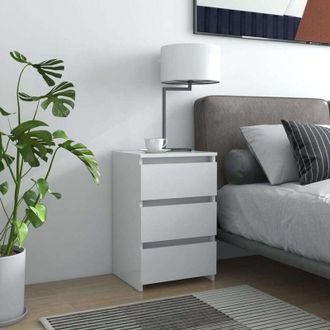 vidaXL Nachttisch Wei&szlig; 40x35x62,5 cm Holzwerkstoff - Vidaxl