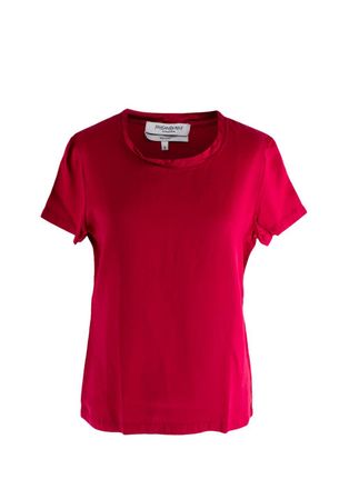 Saint Laurent Yves Saint Laurent Ruby Red Silk T-Shirt Size S