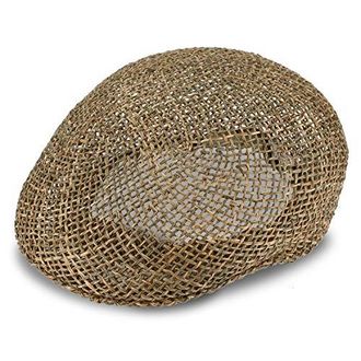 Fiebig Casquette en Paille pour Femmes et Hommes | Chapeau dété 100% Paille | avec Bande intérieure & Fabriqué en Italie | Casquette Plate pour Le Printemps 