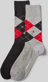 Burlington Socken mit Label-Applikation Modell Everyday Argyle im 2er-Pack