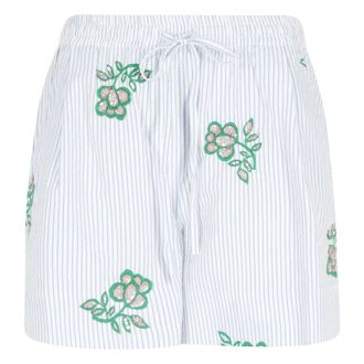 Essentiel Femme, Shorts, Bleu, Taille: 34 FR Juste Embroidered Mini Shorts