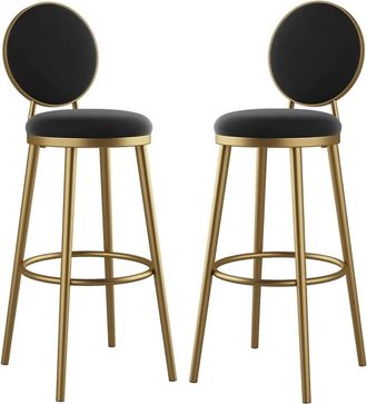 Generic Barhocker, 76 cm hohe K&uuml;chenhocker, 2er-Set Barhocker in Tresenh&ouml;he, Sitzhocker mit Metallbeinen/39 x 39 x 75 cm