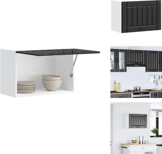 vidaXL Küchen-Hängeschrank Lucca Schwarz Holzwerkstoff - Küchen-Wandschrank - Küchen-Wandschränke - Wandschrank Küche - Küchenschrank