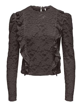 Only Only Haut en Dentelle Onllamir L/S pour Femme, Chocolate Cake, S, G&acirc;teau Chocolat, S