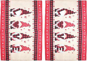 Cabilock 2 St&uuml;ck Tischsets Valentinstag Herzform aus Baumwolle Waschbare Platzsets f&uuml;r K&uuml;chentisch Abwaschbare Tischmatten f&uuml;r Partys und Weihnachtsessen