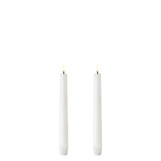 Uyuni Candles Piffany Copenhagen Lighting flammenlose LED-Kerzen, batteriebetrieben, konisch, mit Schalter Nordisches Weiß, Doppelpack (Nordisches Weiß, W2,3 x H20 