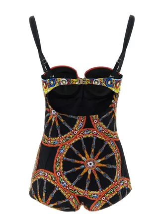 Dolce & Gabbana Womens Multicolor Polyamide One-Piece Swimsuit Clothing