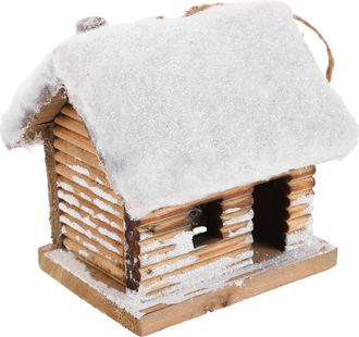 Cabilock LED Beleuchtete Holz-weihnachtshäuser mit Schneedach Robuste Winterdekoration aus Holz für Tischdekorationen und Weihnachtsbaum-Ornamente Rustikale Wi