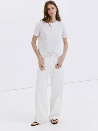 Mango T-shirt coton col rond blanc - Femme - XXS - MANGO