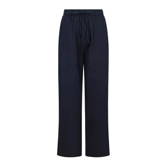 Neo Noir Femme, Pantalons, Bleu, Taille: 44 FR Pantalon en Lin Coupe D&eacute;contract&eacute;e